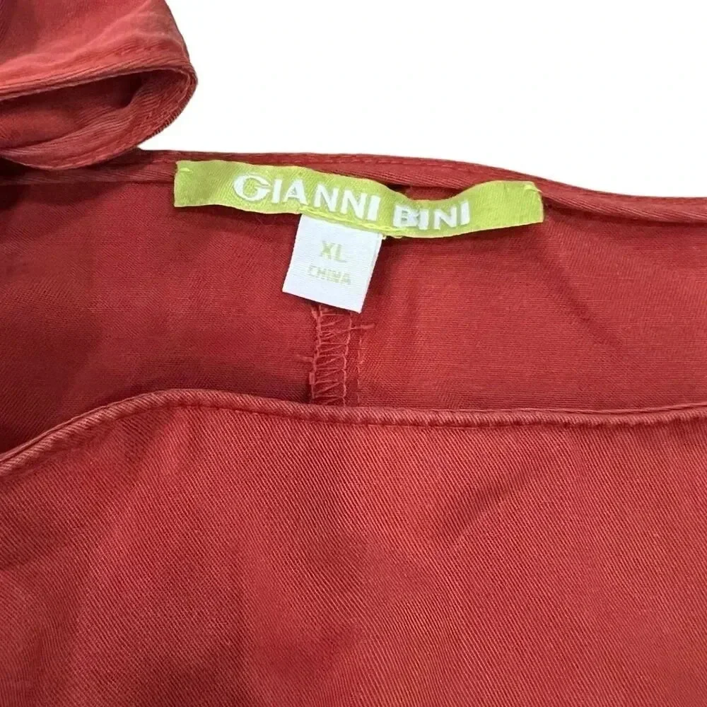 Gianni Bini | Dresses | Gianni Bini Orange Tencel Mini Ruffle Kim Dress ...